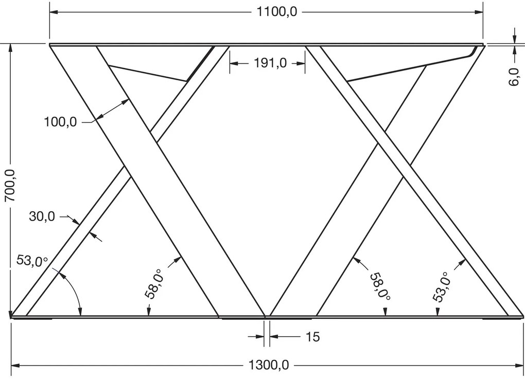 Havlíček truhlářství Jídelní dubový stůl SIMA - podnož ocel surová/ deska palisandr