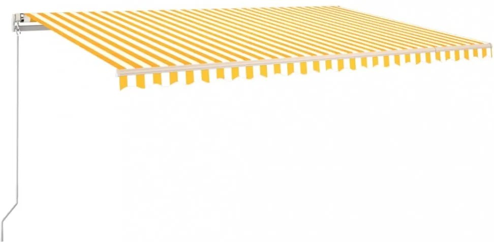 Ručně zatahovací markýza 500x350 cm Dekorhome Bílá / žlutá