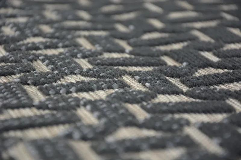 Kusový koberec LISBOA 27208/356 structural černý / šedý