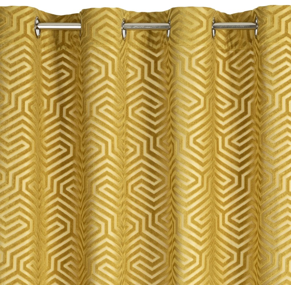 ZÁVĚS NA KROUŽCÍCH PIERRE CARDIN INGA 140X250 CM ZLATÁ