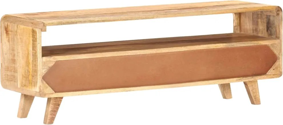 TV stolek 117 x 30 x 41 cm masivní hrubé mangovníkové dřevo 321042