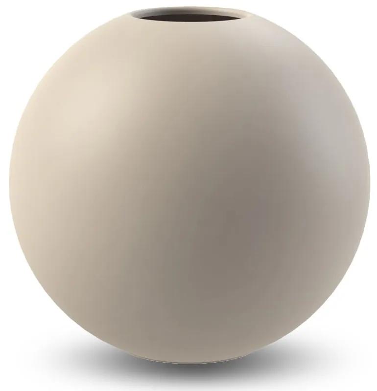 COOEE Design Kulatá váza Ball Sand 10 cm, béžová barva, keramika | BIANO
