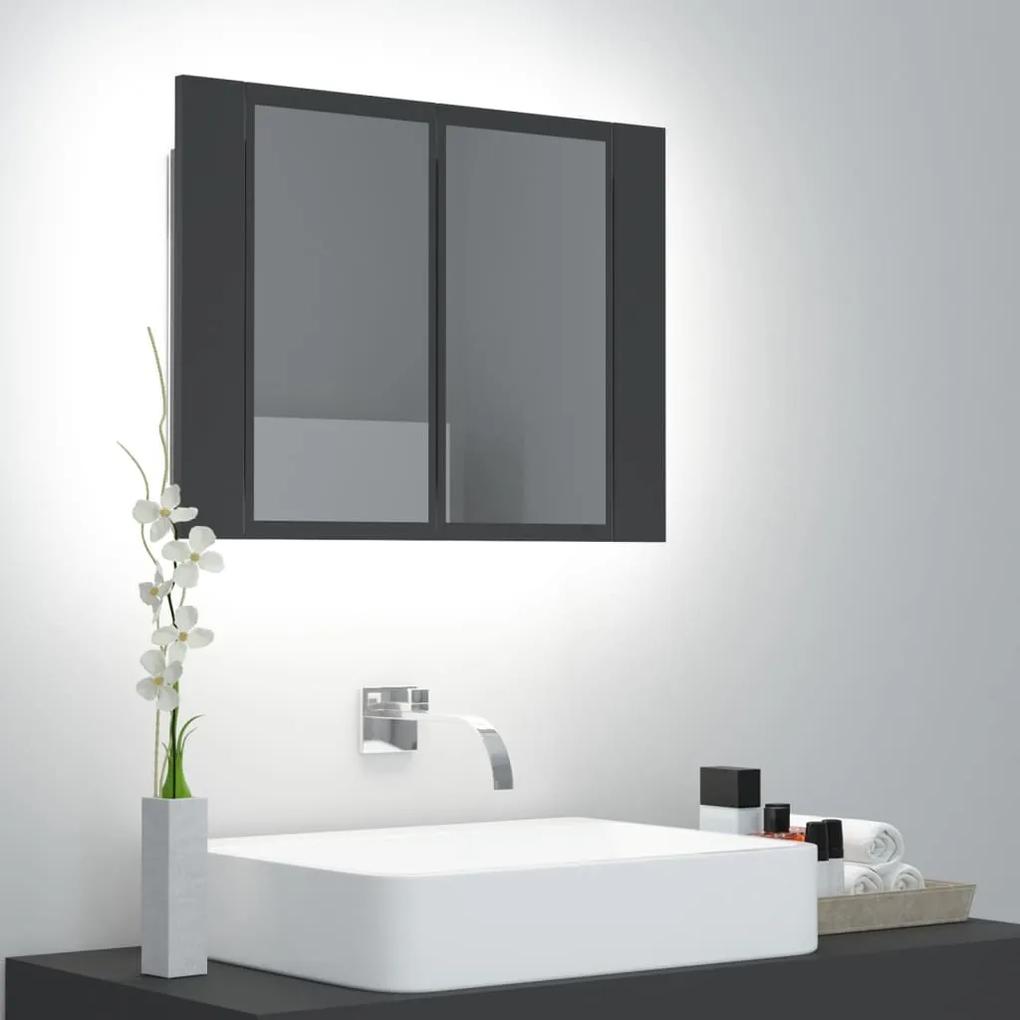 vidaXL LED koupelnová skříňka se zrcadlem 60 x 12 x 45 cm akryl [804956] Barva: Černá