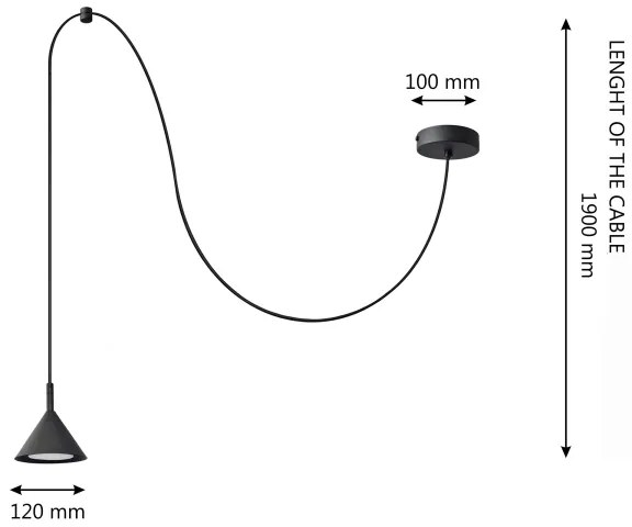 Lustr na lanku ETNA 1xGX53/15W/230V černá