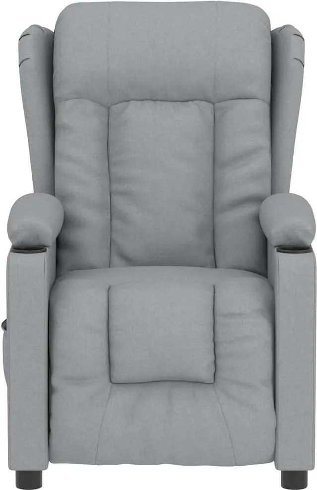 Elektrické polohovací křeslo světle šedé textil 3098777