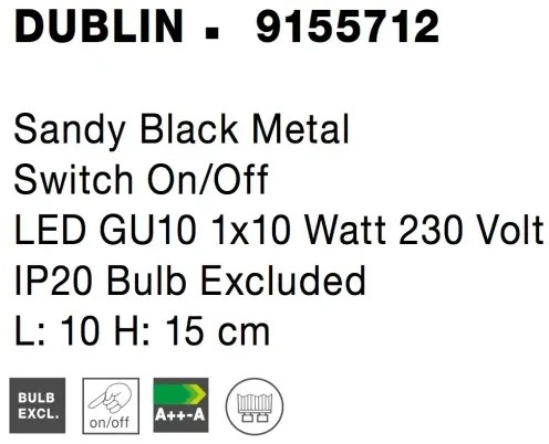 Designové bodové svítidlo Dublin B 10 černé