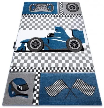 Koberec PETIT ZÁVODY FORMULE 1 AUTO, modrý