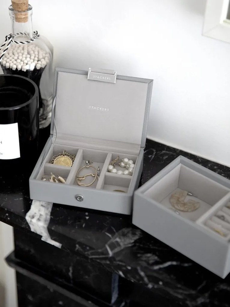Mikro krabička na šperky Stackers Micro Jewellery Box Pebble Grey | šedá 76153