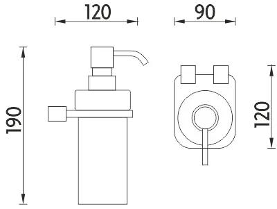 Nástěnný dávkovač tekutého mýdla, pumpička plast NIMCO BORMO BR X3-31W-26