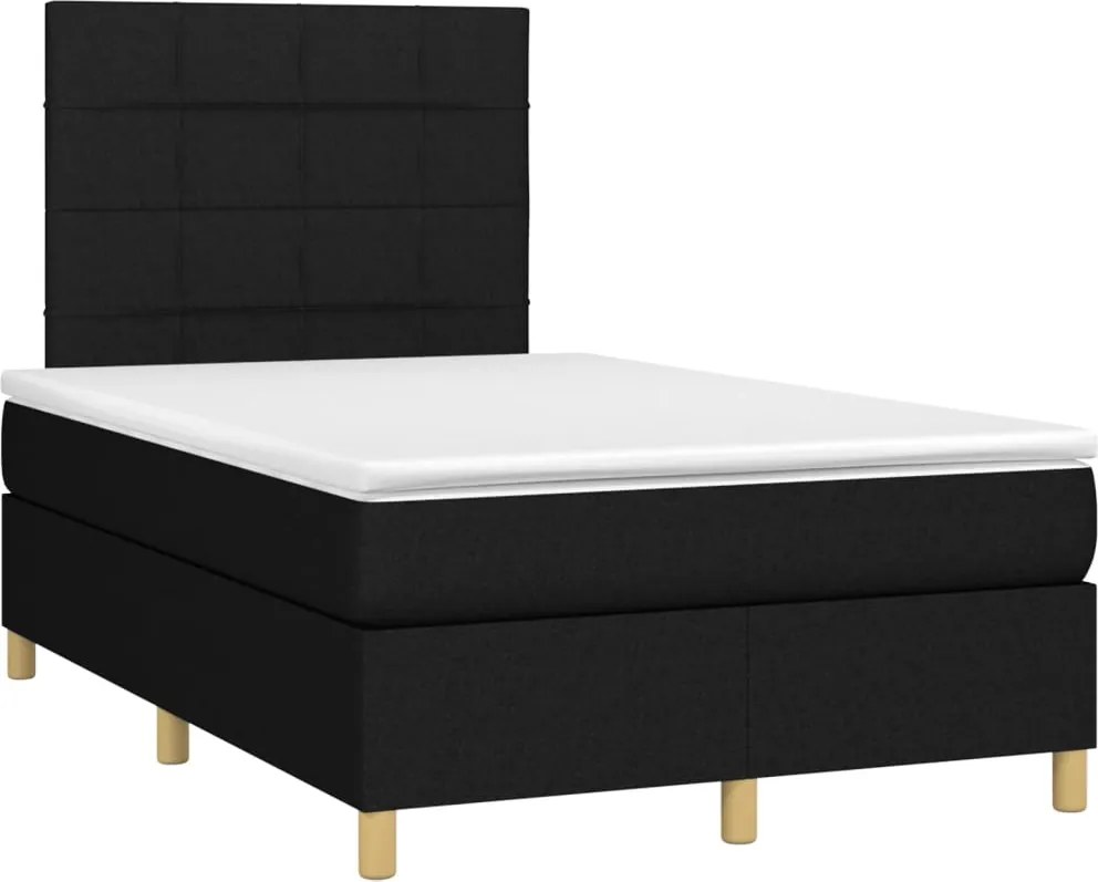 Box spring postel s matrací černá 120x200 cm textil 3142323