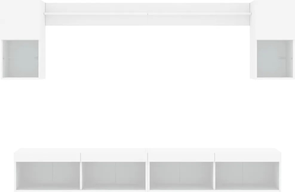 6dílná obývací stěna s LED osvětlením bílá kompozitní dřevo 3216686