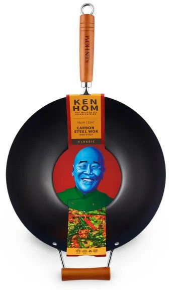 Ken Hom wok pánev z uhlíkové oceli 35cm, řada Classic