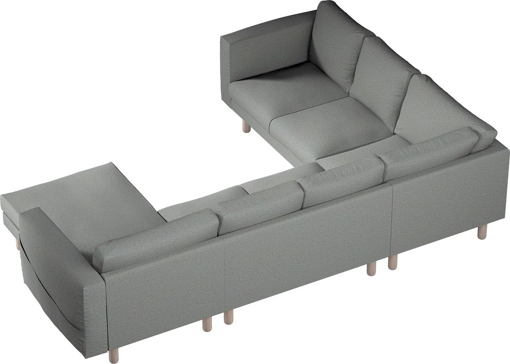 Potah na pohovku IKEA Norsborg rohová, 5-místná se šezlongem barva modrá látka pletený vzor
