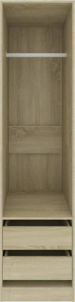 vidaXL Šatní skříň se zásuvkami 50 x 50 x 200 cm dřevotříska [800620] Barva: Bílá