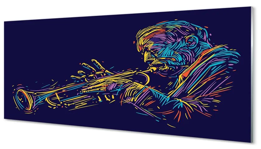 akrylový obraz trumpet muž 120x60 cm