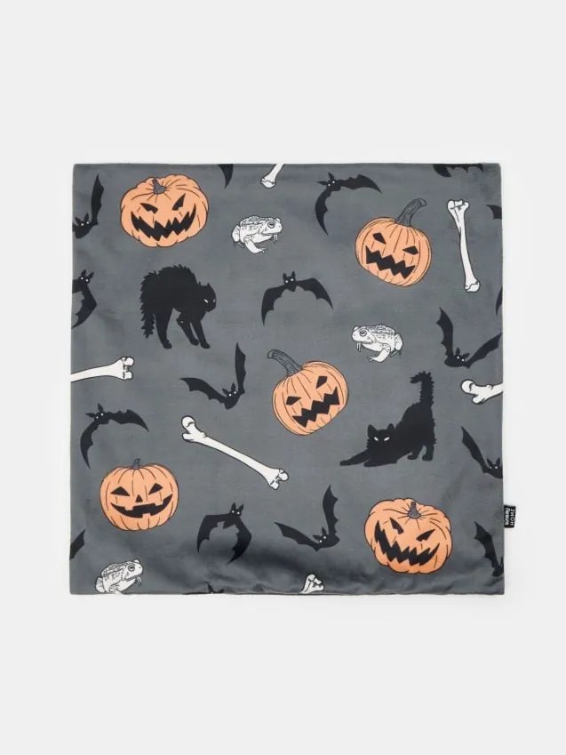 Sinsay - Povlak na polštář s halloweenským motivem - šedá