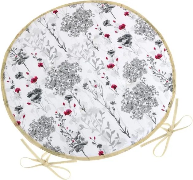 Bellatex Sedák DITA kulatý hladký Šedá,Červená,Bílá 40 cm, (průměr)