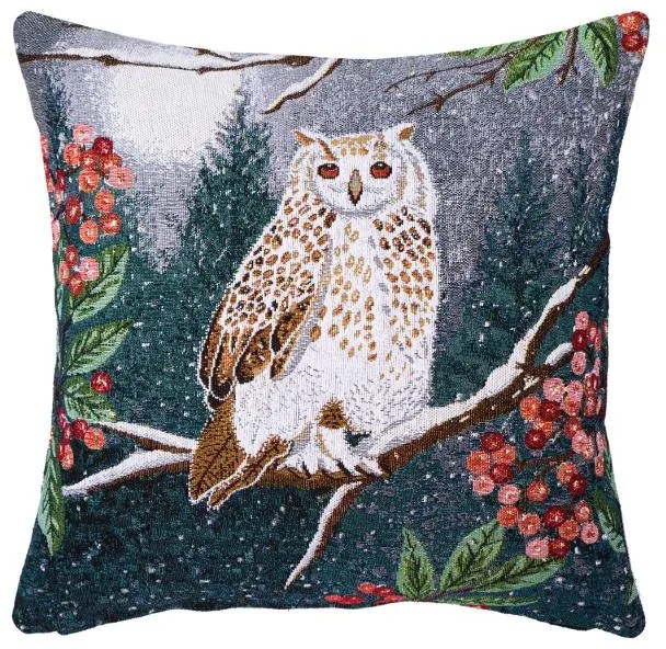 SCANquilt povlak MOTIV sova zelenošedá 45 x 45 cm