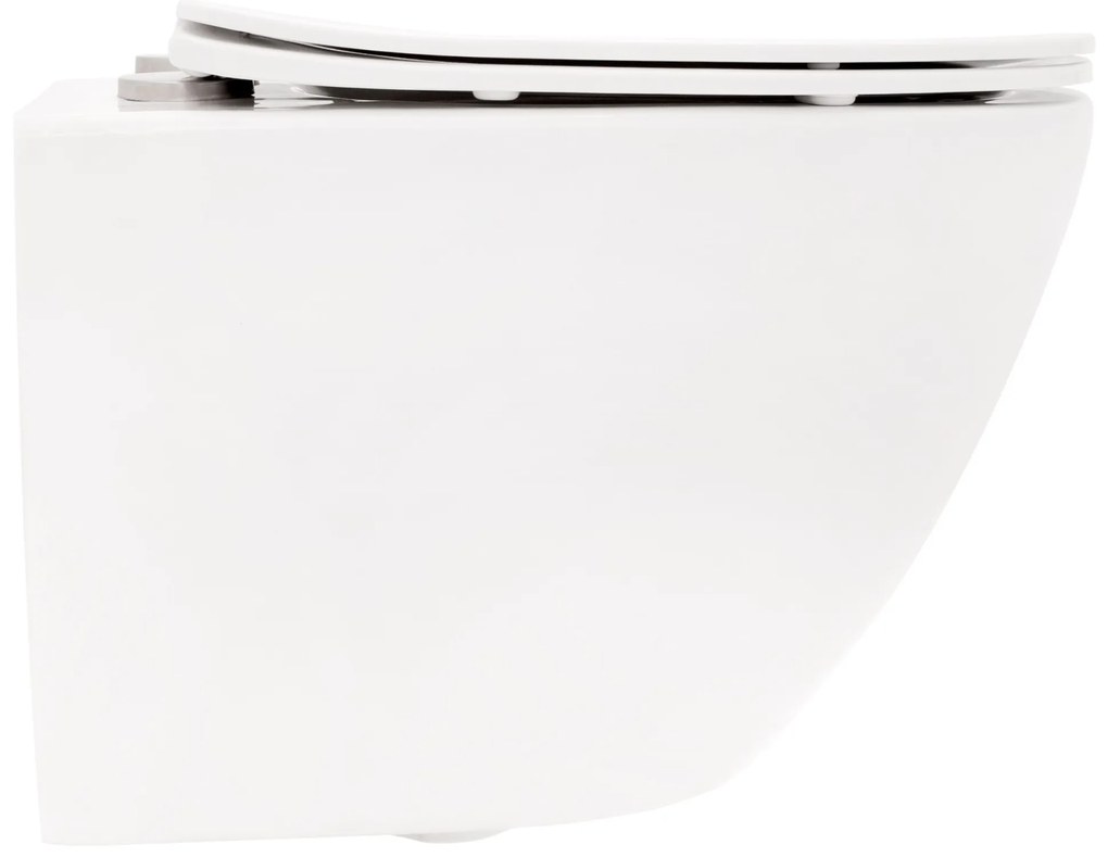 Rea CARLO mini - rimless závěsná WC mísa 49x37 s pomalu-padajícím sedátkem, bílá, REA-C2760