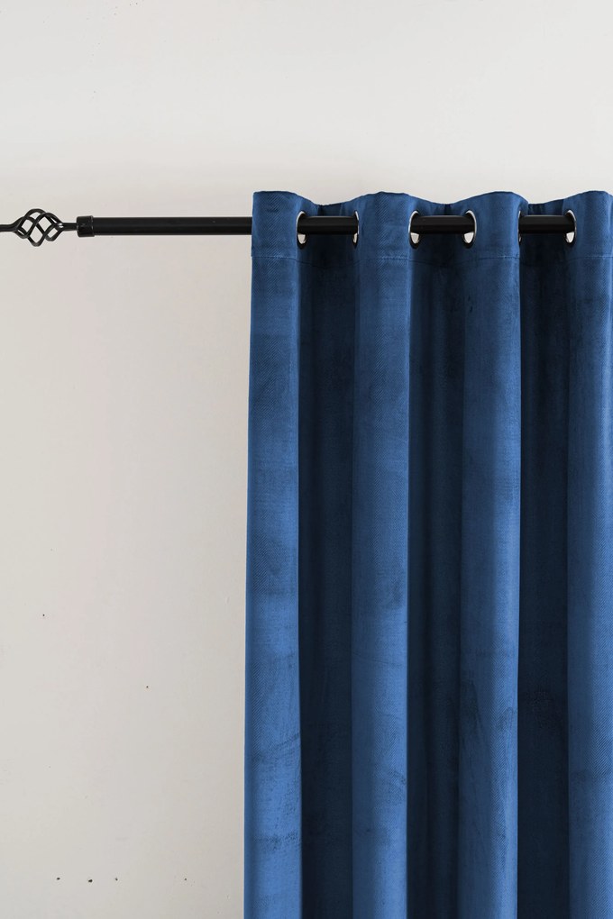 Zatemňovací závěs ELVIO VELVET 140x250 cm, námořnicky modrý Zavěšení: Kovové kroužky