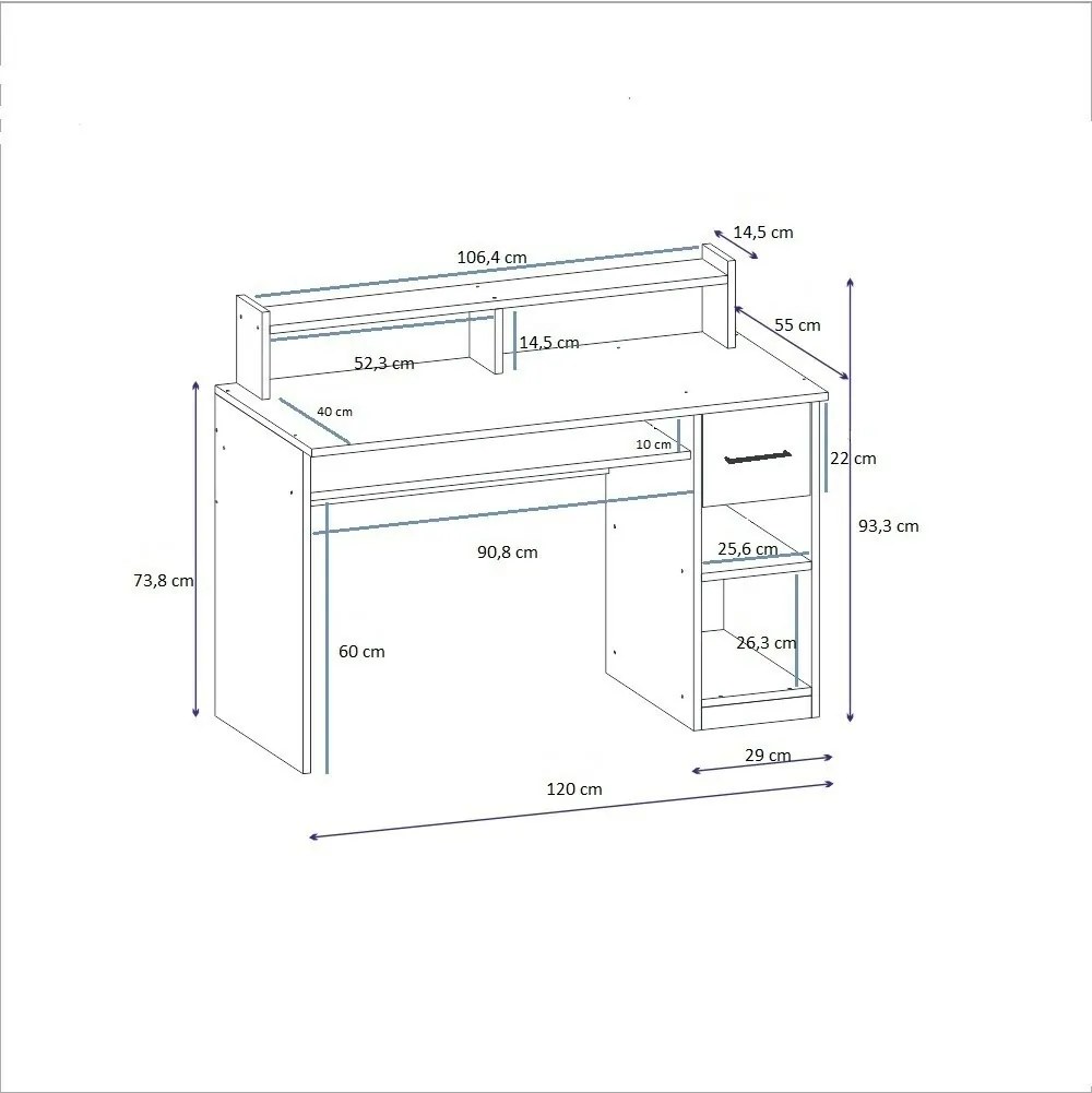 Pracovní stůl Eslem Anthracite