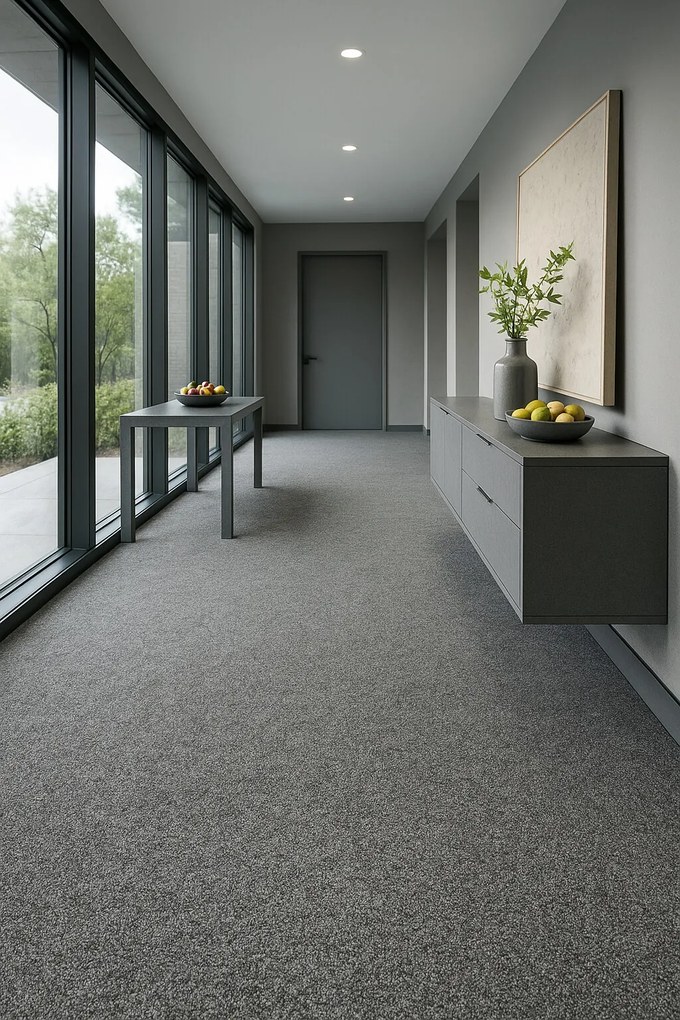 Condor Carpets, Metrážový koberec Extreme 73, zátěžový, na míru, šíře 4m, šedá, ab (mřížka), chodba / předsíň