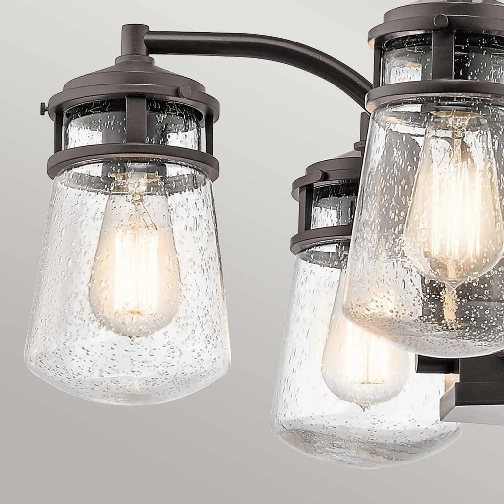 Venkovní lustr do pergoly Elstead LYNDON IP44 5×E27 hnědá barva