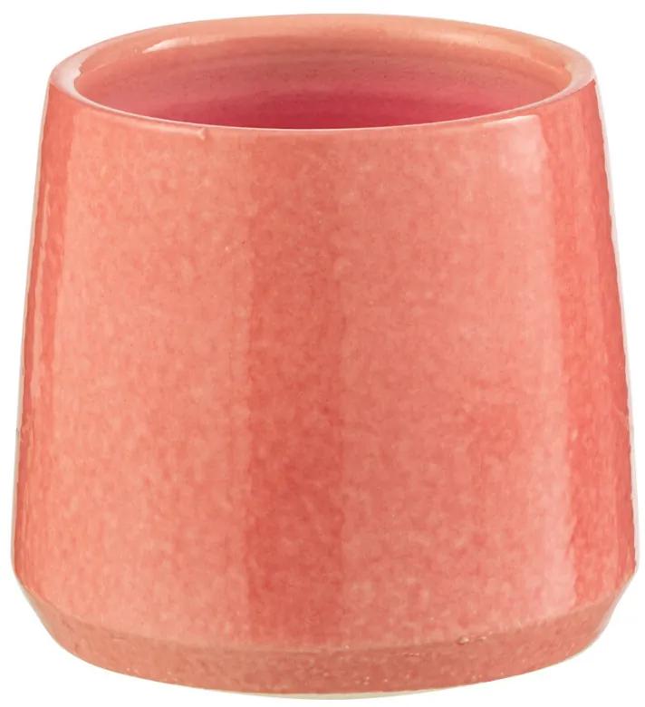 OnaDnes -20% Růžový keramický květináč J-line Asol 14 cm