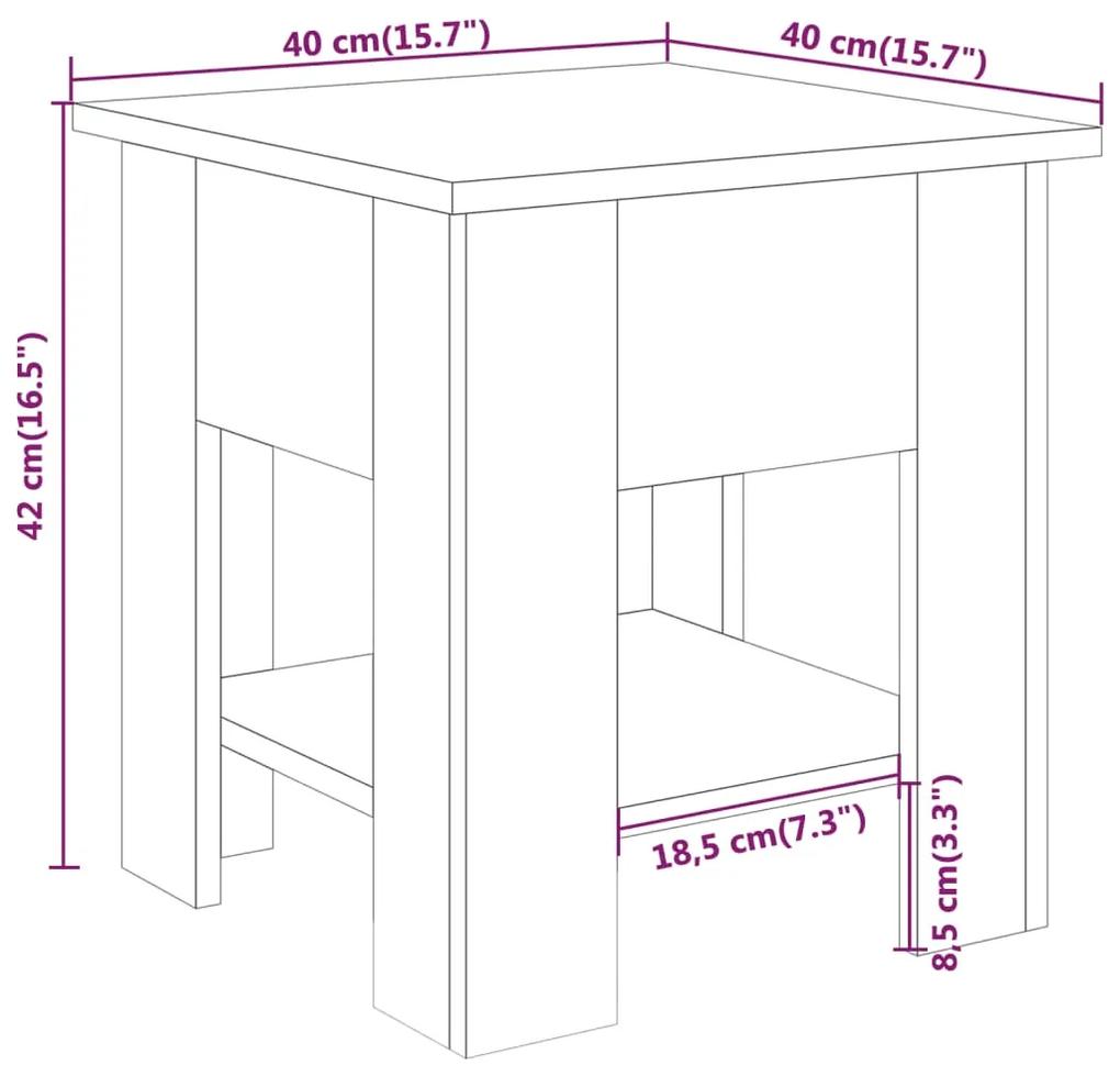 Konferenční stolek bílý vysoký lesk 40x40x42cm kompozitní dřevo - Default Title