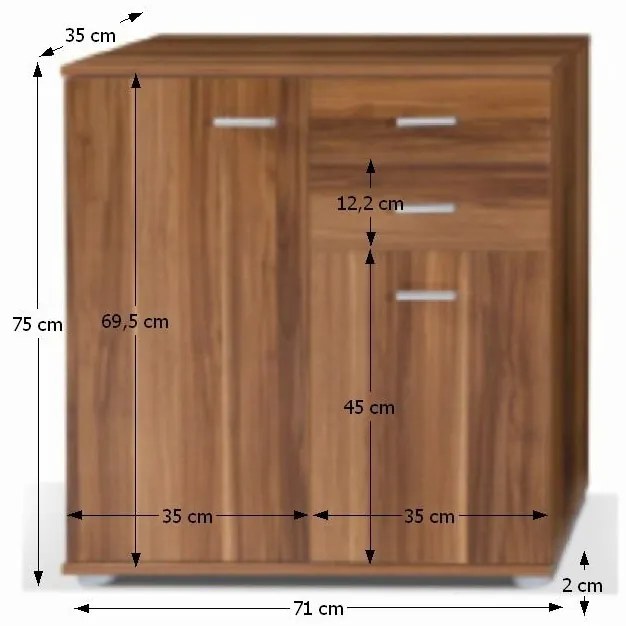 Komoda TAMPA 2T2S Tempo Kondela