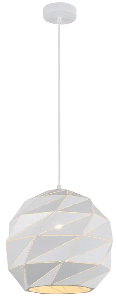 Italux ITALUX PND-2424-1L-WH - Lustr na lanku PALERMO 1xE27/40W/230V pr. 32 cm bílá IT0592