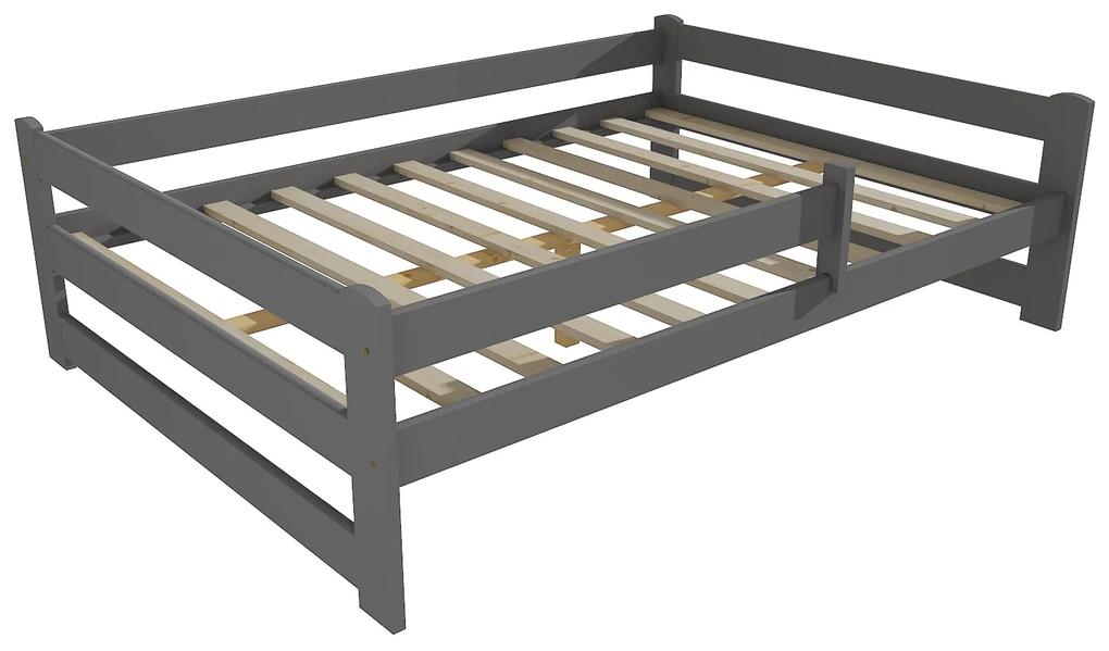 Vomaks Dětská postel DP 019 XL se zábranou Rozměr: 160 x 200 cm, Barva: surové dřevo