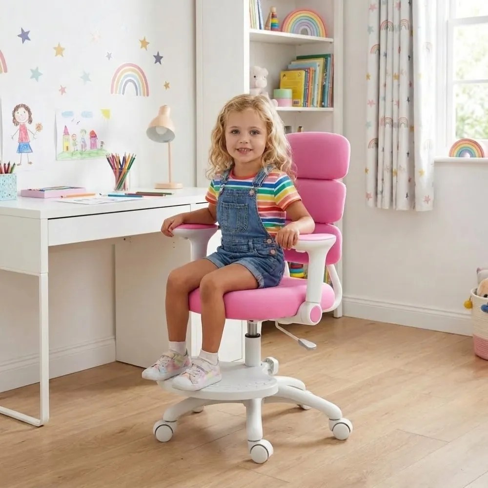 Dětská rostoucí židle Neoseat KIDDY THREE — látka, pratelný potah, tmavě růžová