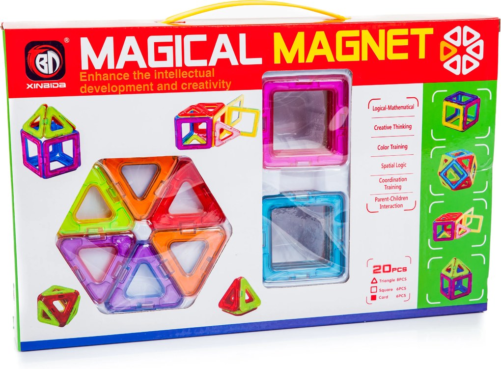 KIK Magnetická stavebnice Magical Magnet 20 dílů, KX9679