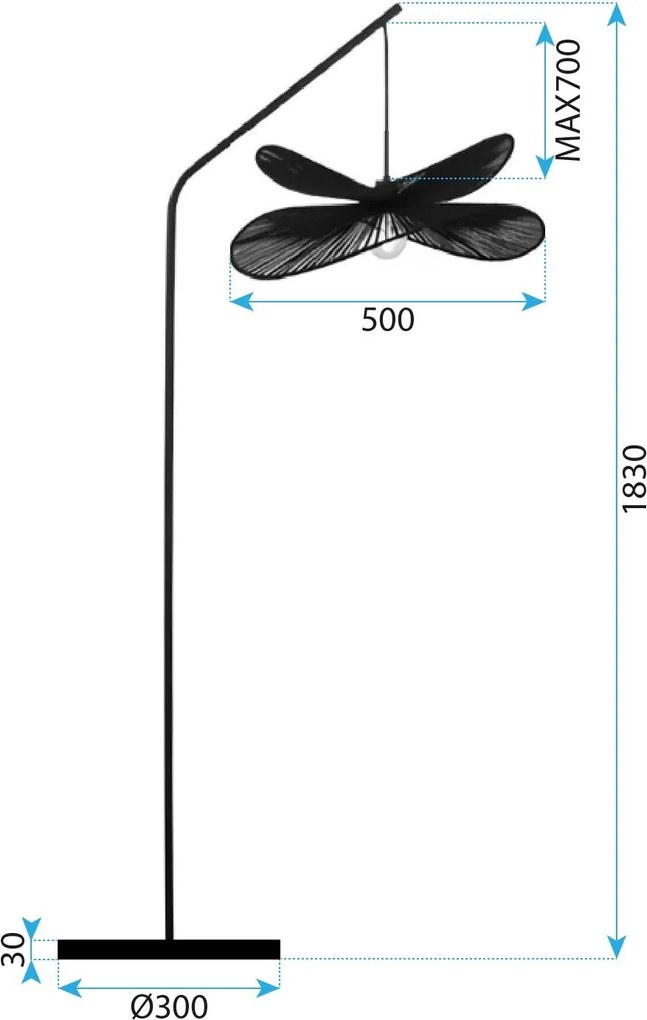 Toolight Toolight, lampa na postavení 1xE27, APP1835-1F, černá, OSW-00638