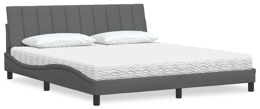 Postel s matrací Hanko tmavě šedá 180 x 200 cm textil 3310546