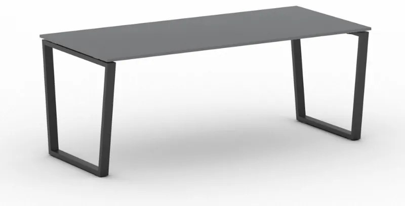 Kancelářský stůl PRIMO IMPRESS, 200x90 cm, černá podnož, grafit