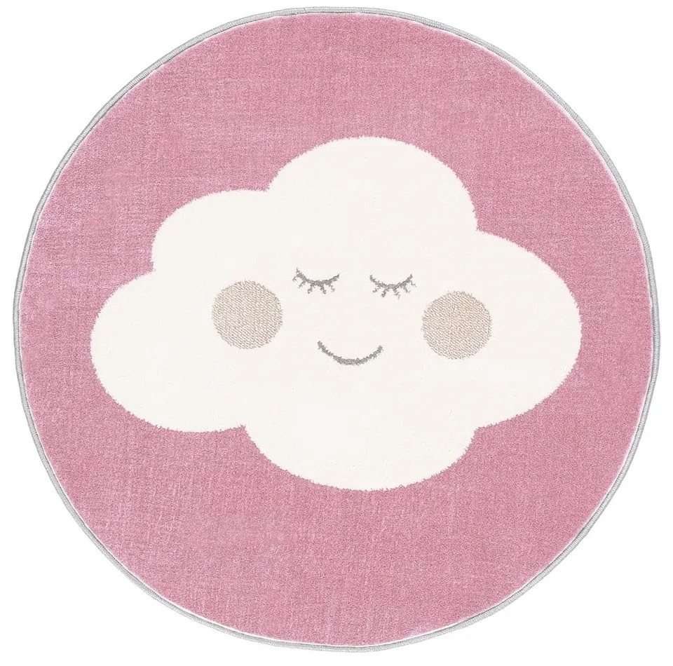 Růžový dětský koberec ø 100 cm Soft – FD