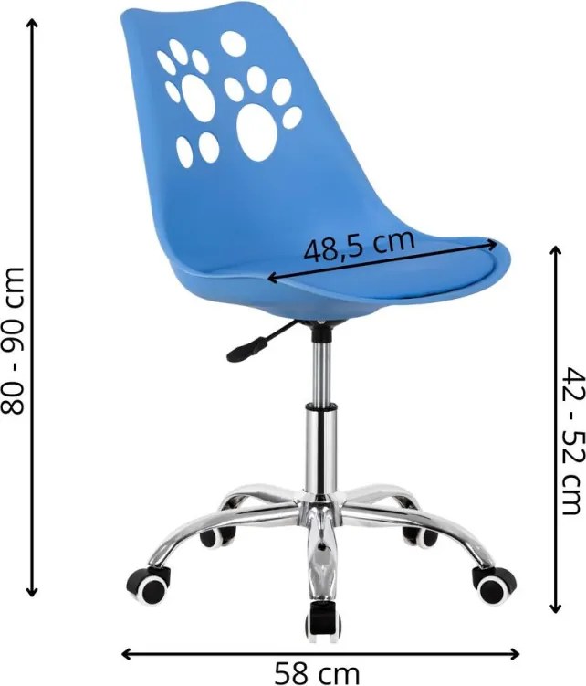 Dětská židle k psacímu stolu SPRINGOS PAWS HF0039 modrá