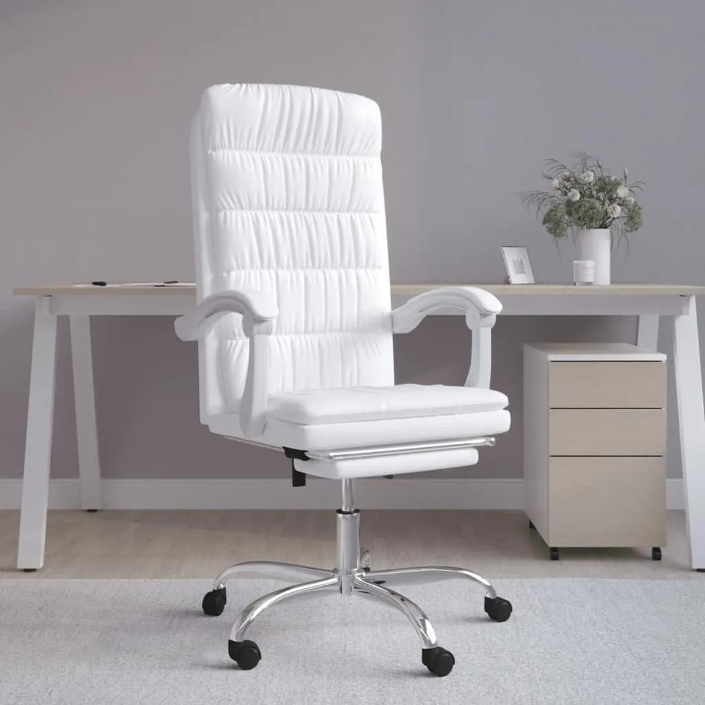 Polohovací kancelářská židle bílá umělá kůže,  349658