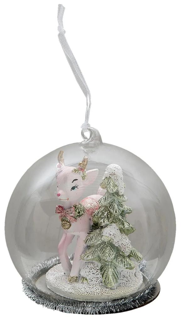 Vánoční ozdoba koloušek se stromečkem - Ø 10*10 cm