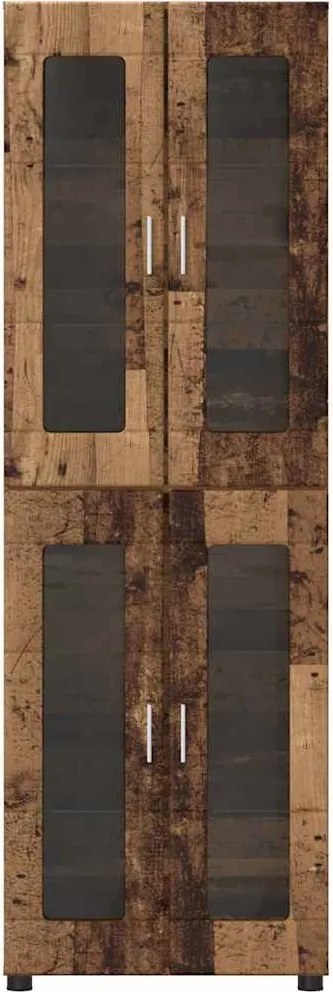 Vysoký bufet FLORIN 60 x 35 x 182 cm Staré dřevo 3397912
