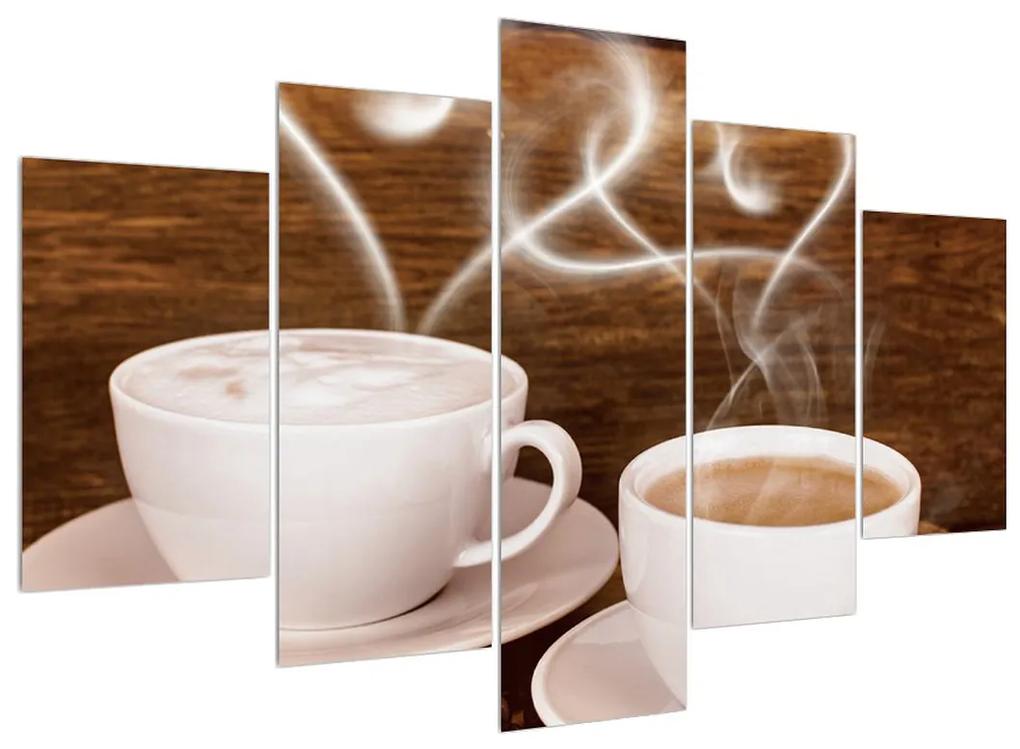 Obraz šálků kávy  (150x105 cm)