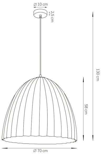 Lustr na lanku TELMA 1xE27/60W/230V pr. 70 cm černá/zlatá