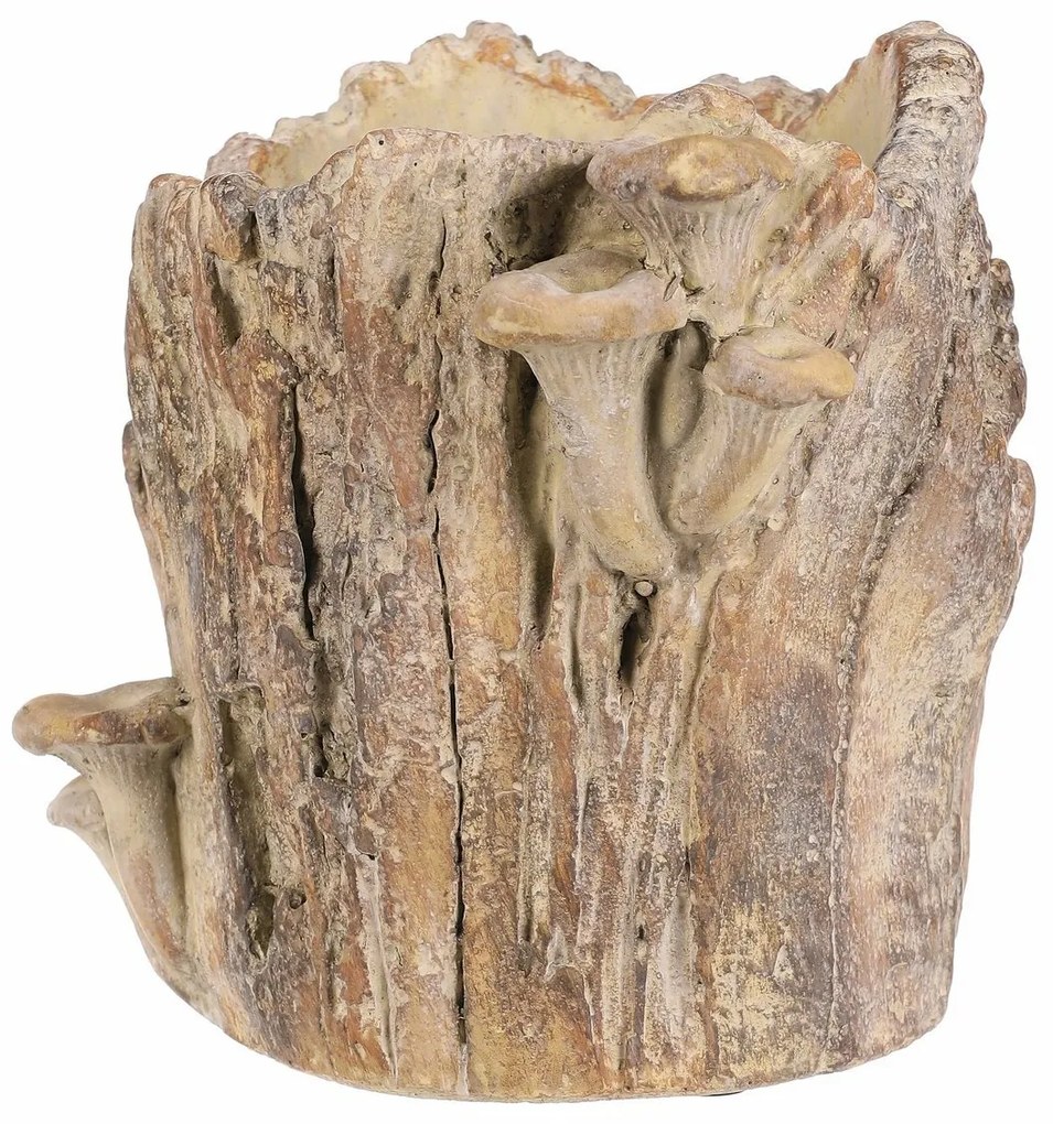 Obal betonový - pařez s houbami, 20 x 18 x 18 cm, 20 cm