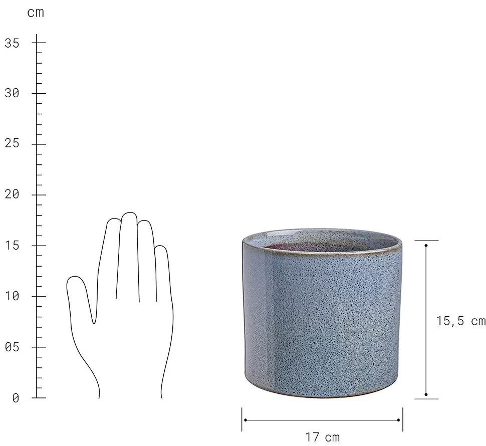 GLAZE Glazovaný květináč 17 cm - olivová