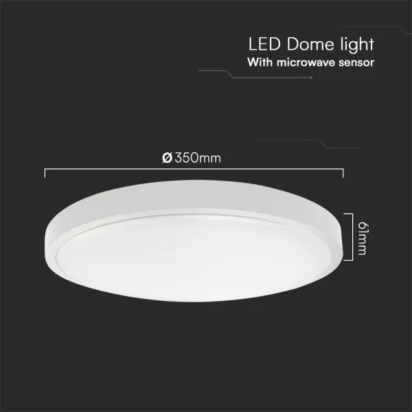 LED Koupelnové stropní svítidlo se senzorem LED/24W/230V IP44 3000K pr. 35 cm+DO