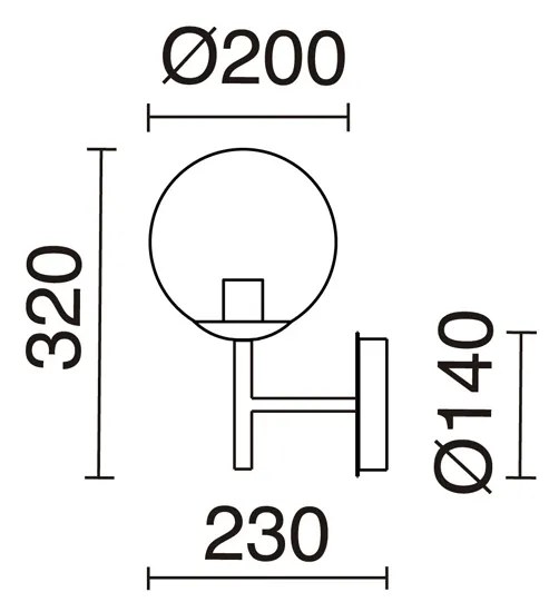 Exo 984F-G05X1A-32-27 nástěnné svítidlo Oxy, chrom, opal, E27, ø20cm, IP40