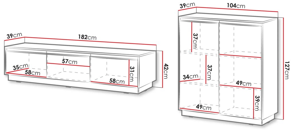Obývací stěna XENOM - černá