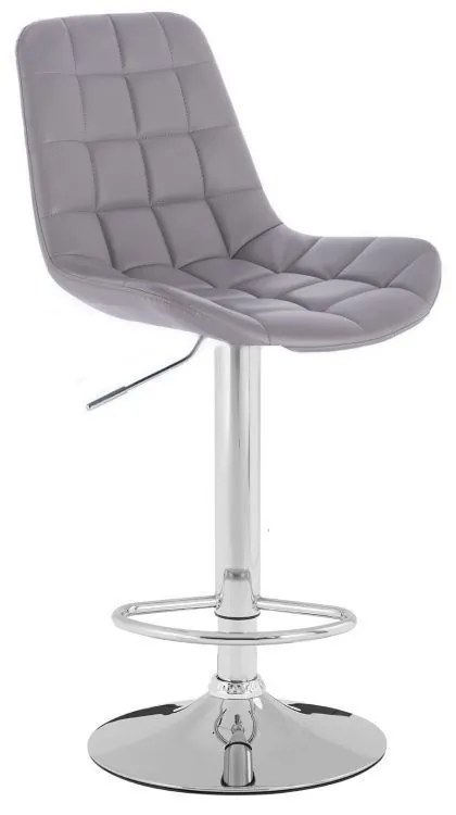 LuxuryForm DESIGN Barová židle PARIS na stříbrné kulaté podstavě - šedá